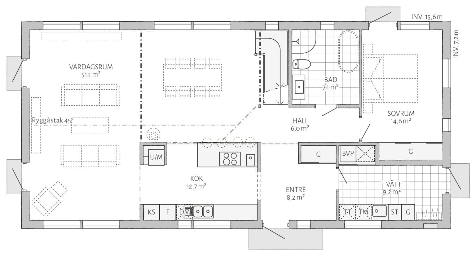 Modernt ladhus med loft öppen planlösning – Askeryd