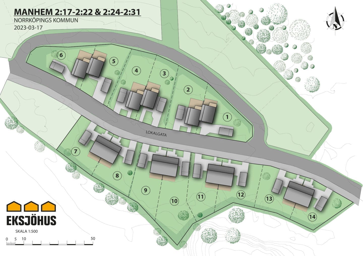Manhem parhus 1-6, Norrköping - Tomter till salu - Eksjöhus